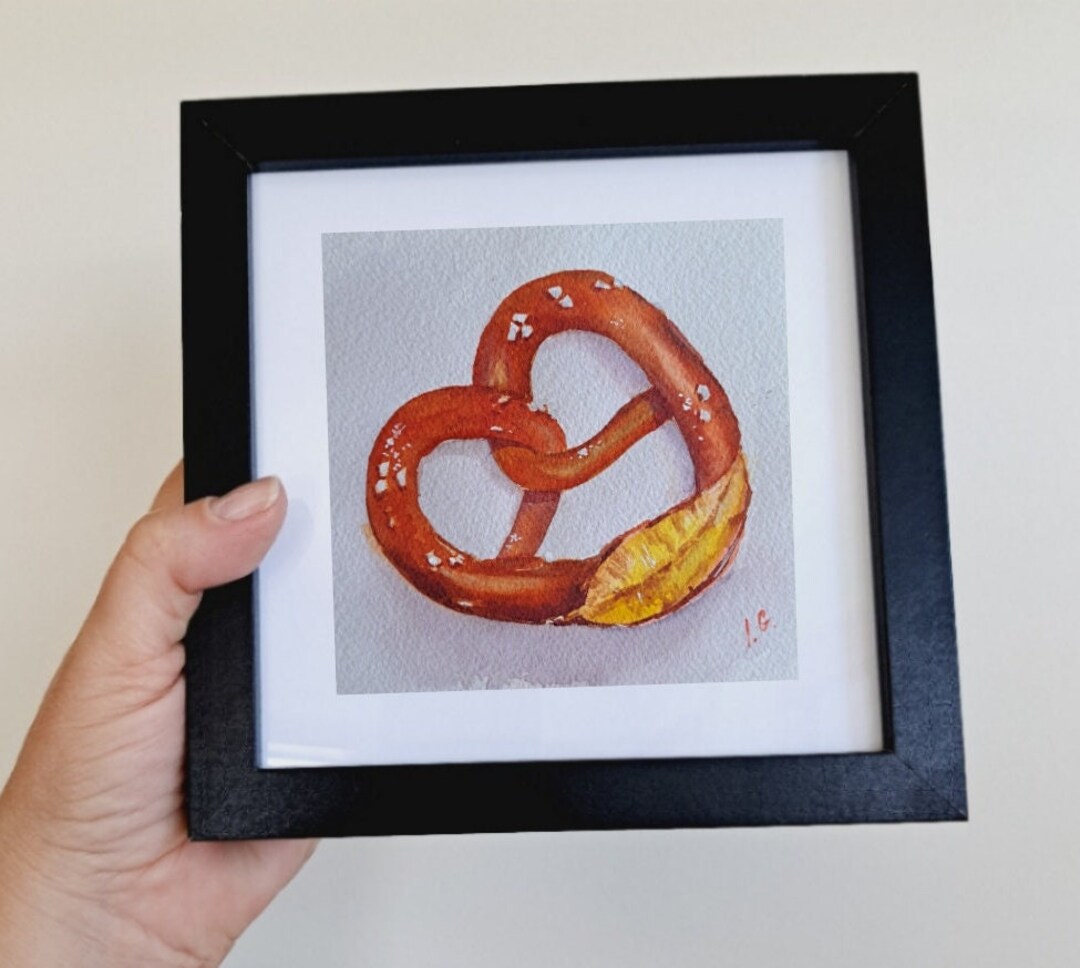 Pretzel Still Life Watercolor Food Painting Food Wall Art - Etsy