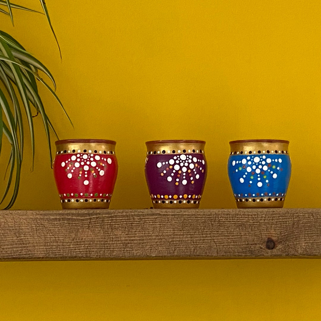 Mandala Dots Hand Painted Pots Colourful Mandala Vase - Etsy