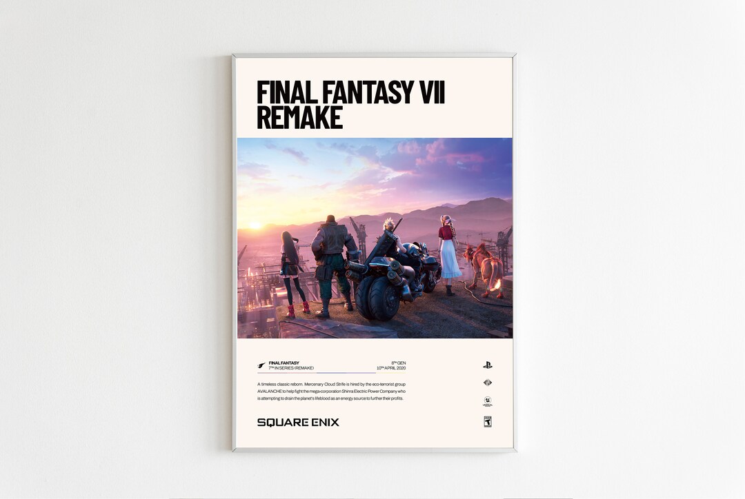 Final Fantasy VII Remake 2020 Video Game Poster Art - Etsy