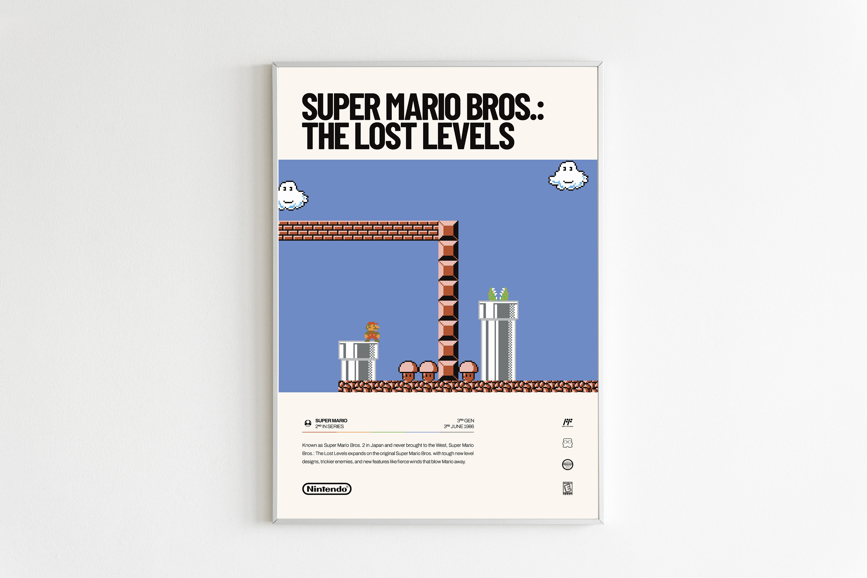 Super Mario Bros.: the Lost Levels 1986 Video Game Poster - Etsy