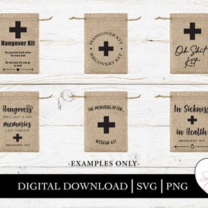 Hangover Kit Svg, Recovery Kit Svg, Rescue Kit for Wedding, Rescue Kit ...