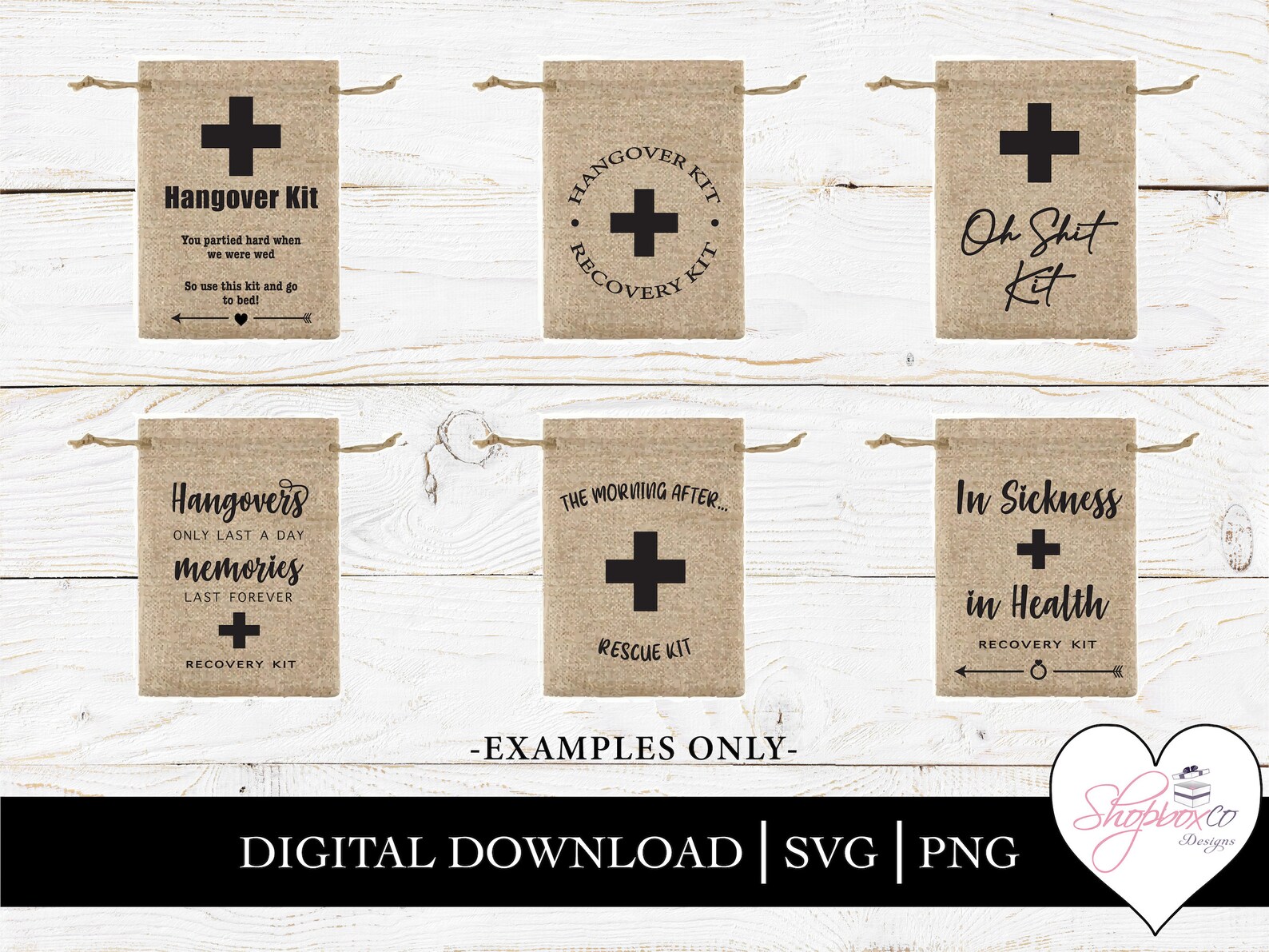 Hangover Recovery Kit Svg, 6 Recovery Kit Svg, Rescue Kit for Wedding ...