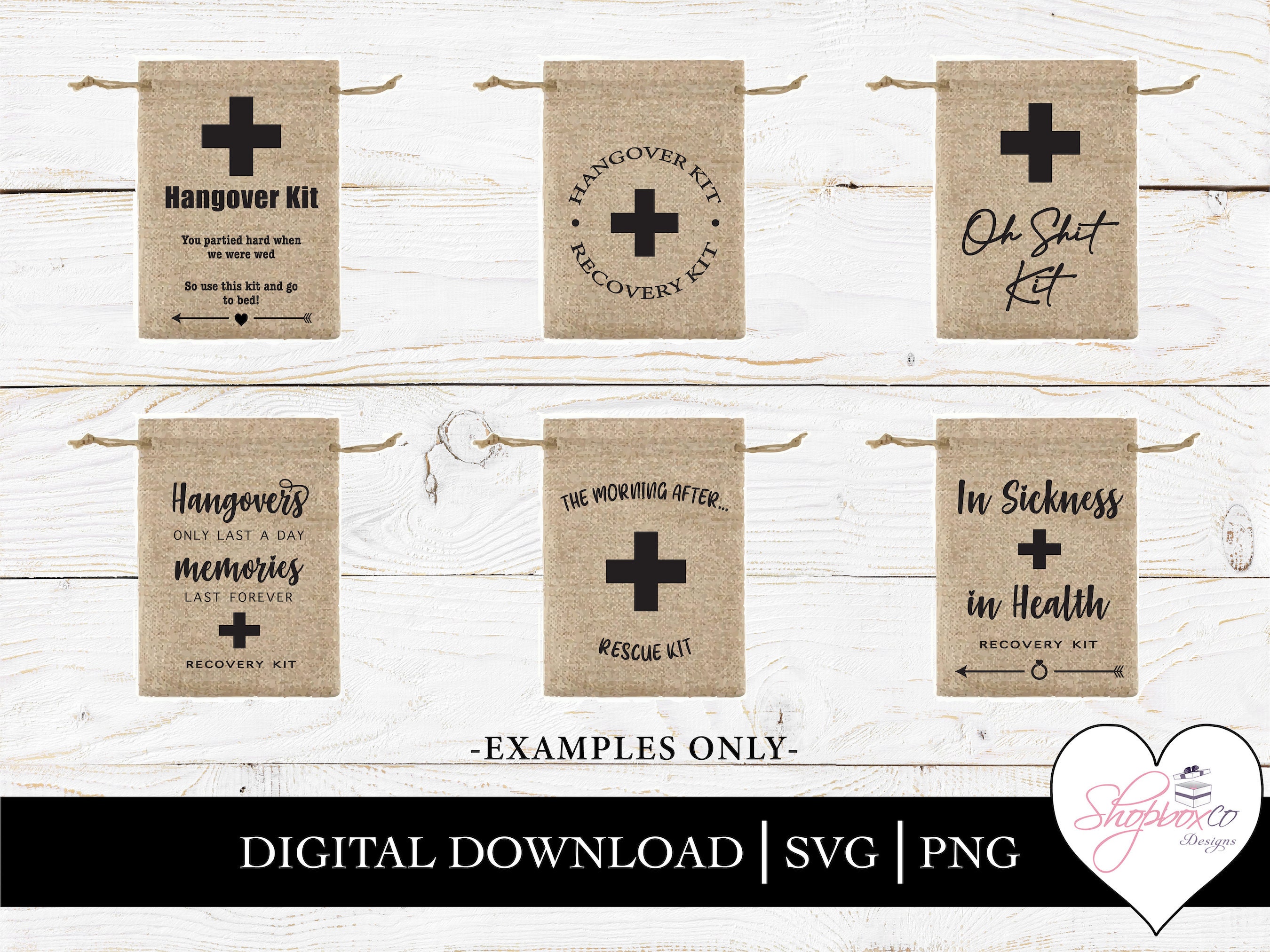 Hangover Recovery Kit Svg, 6 Recovery Kit Svg, Rescue Kit for Wedding ...