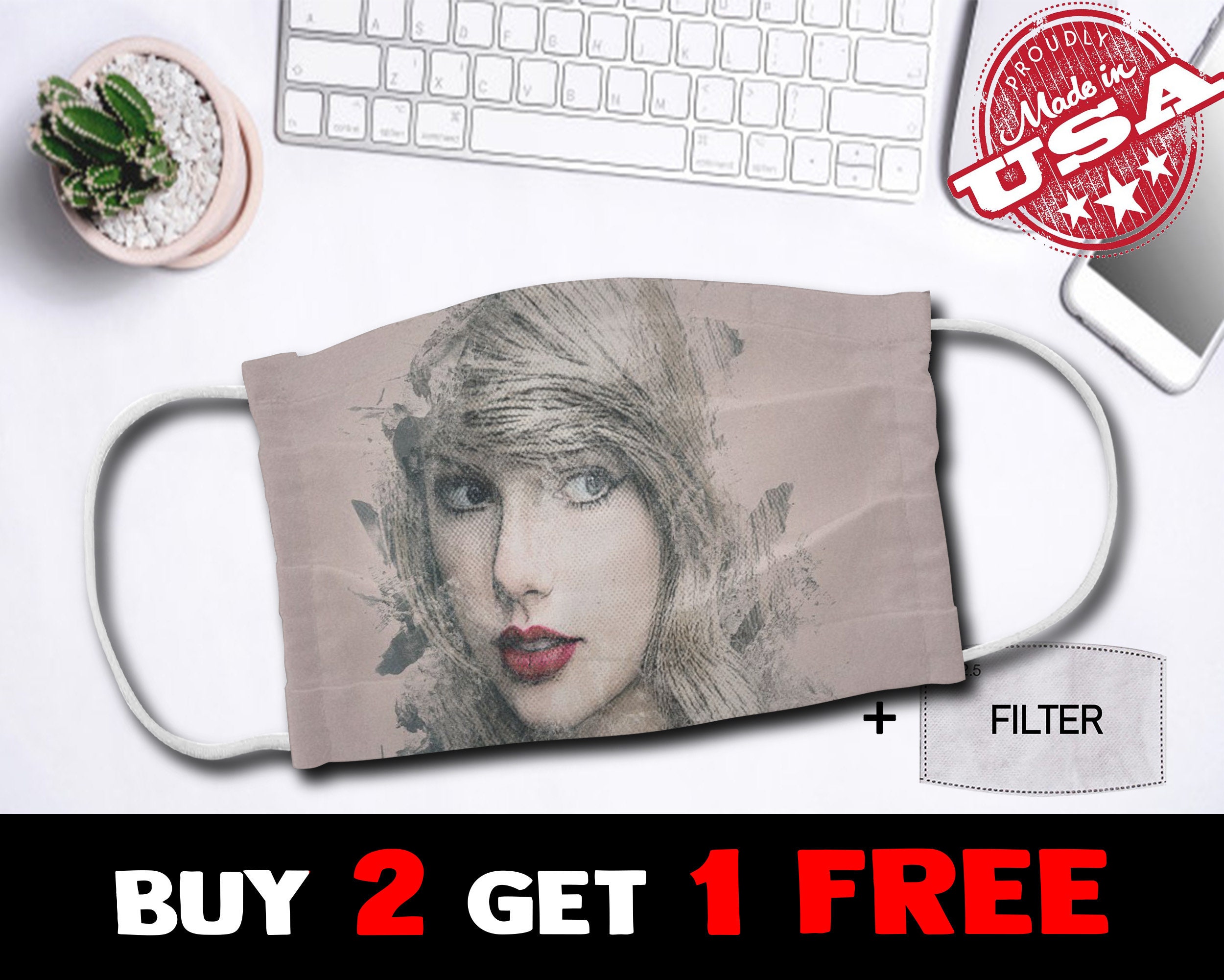 Taylor Swift Face Mask Taylor Swift Mask Music Face Mask | Etsy