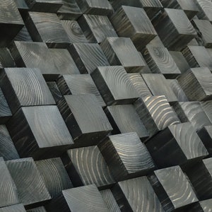 3d Wall Art, Black Wall Hanging, Wood Headboard, Sound Diffuser ...