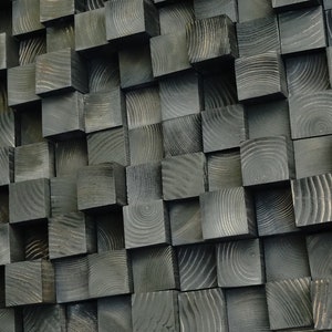 3d Wall Art, Black Wall Hanging, Wood Headboard, Sound Diffuser ...