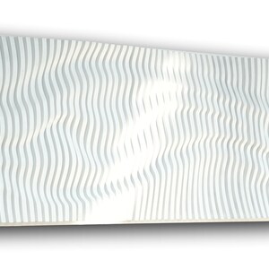 White Wavy Wood Wall Décor, Acoustic Wall Panel, 3D Wall Sculpture Made ...
