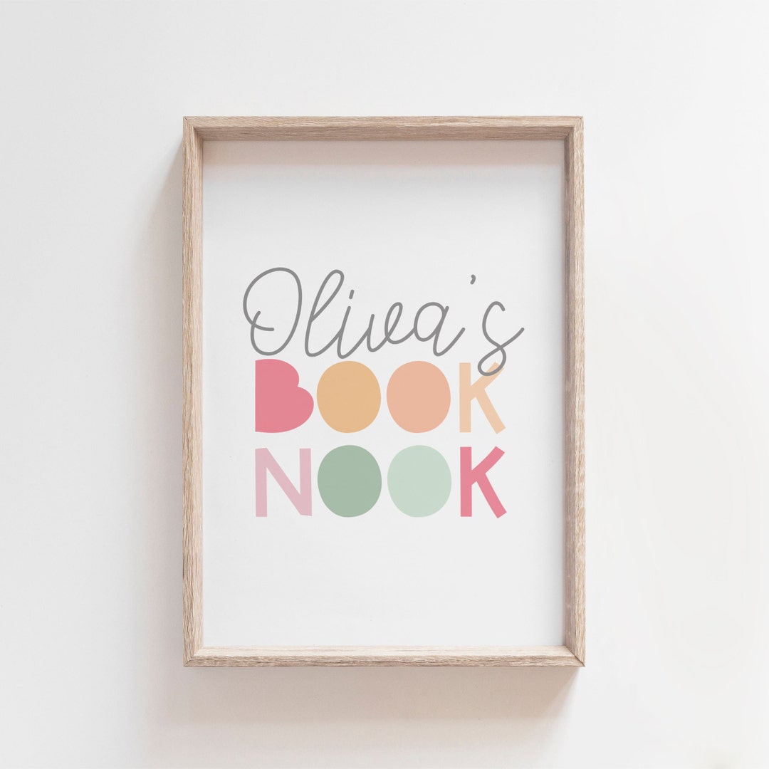 Book Nook Print, Reading Corner Print, Girls Nursery Print, Let's Read ...