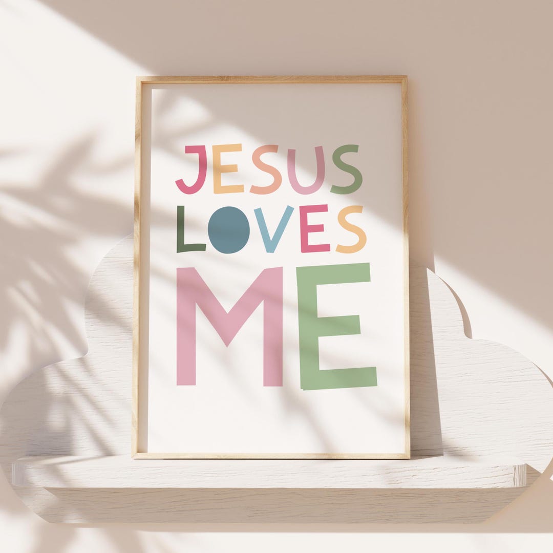 Jesus Loves Me Print, Christian Wall Art, Girls Nursery Print ...