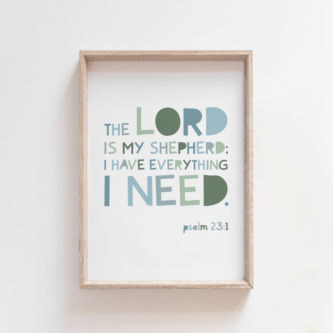 The Lord is My Shepherd Print, Kids Christian Wall Art, Boys Bedroom ...