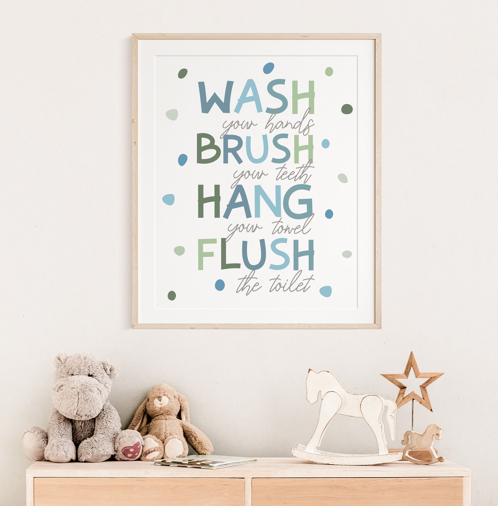 Wash Your Hands Print, Kids Bathroom Prints, Kids Bathroom Signs ...