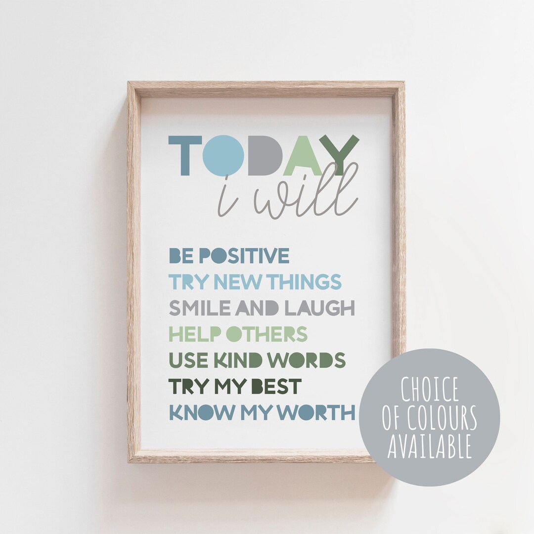 Boys Motivational Bedroom Prints, Boys Inspirational Quotes, Self Care ...