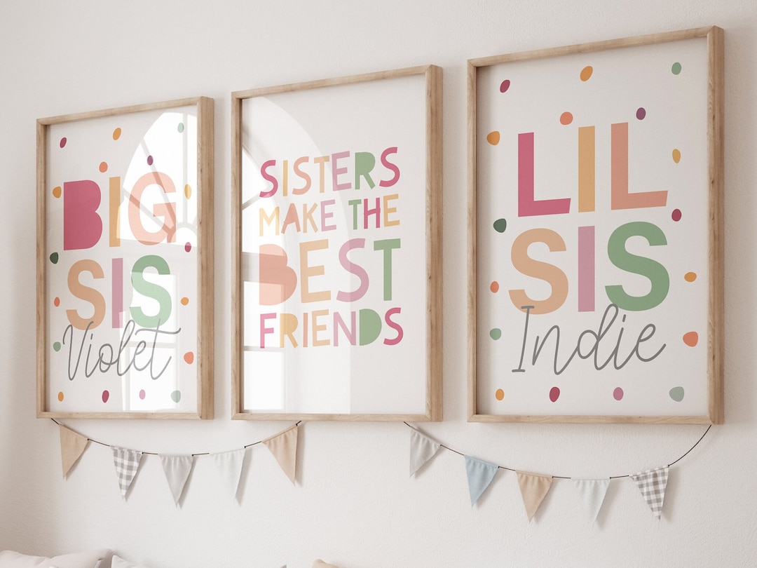 Girls Bedroom Decor, Sisters Make the Best Friends Wall Art, Siblings ...