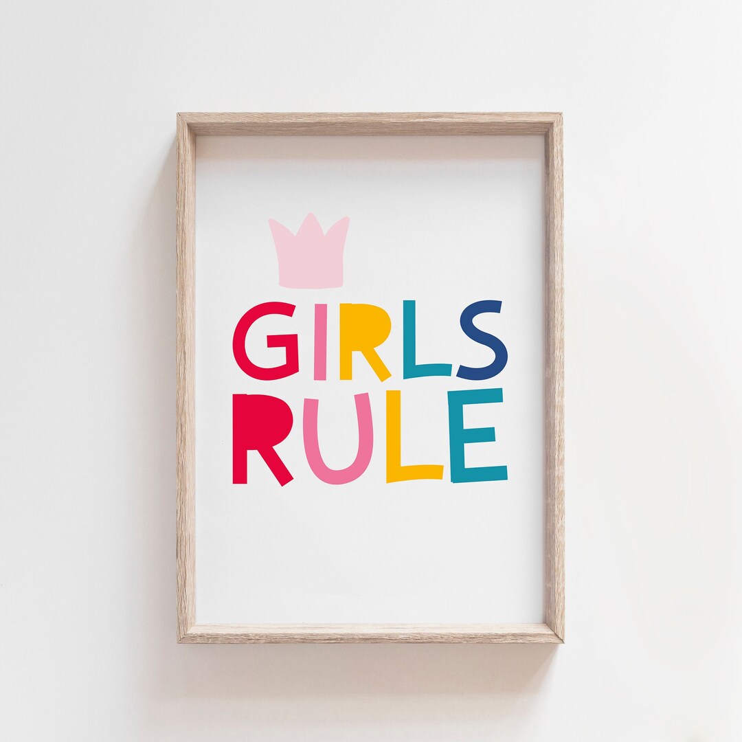 Girls Rule Print, Girls Pastel Nursery Prints, Girls Bedroom Prints ...
