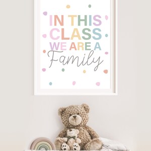 In This Class We Are A Family, Educational Learning Poster, Classroom ...