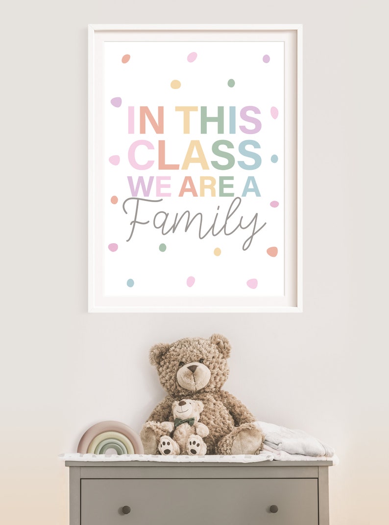In This Class We Are A Family, Educational Learning Poster, Classroom ...