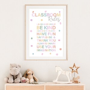 Classroom Rules Posters, Class Rules, Educational Learning Poster ...