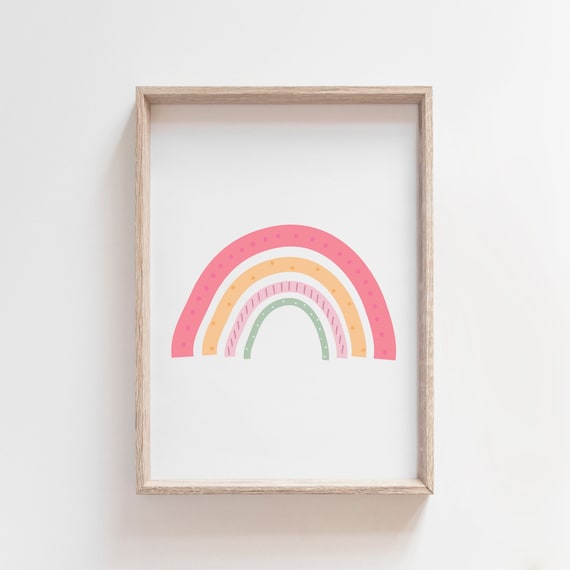 Girls Nursery Print Pastel Rainbow Print Rainbow Wall Art | Etsy