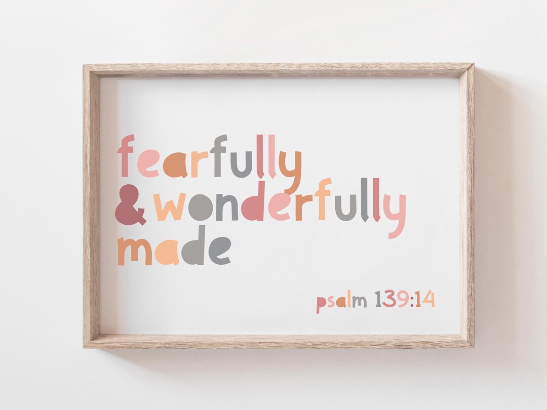 Fearfully and Wonderfully Made Print, Christian Nursery Prints ...