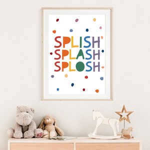 Set of 2 Kids Bathroom Prints, Scrub A Dub Dub, Splish Splash Splosh ...