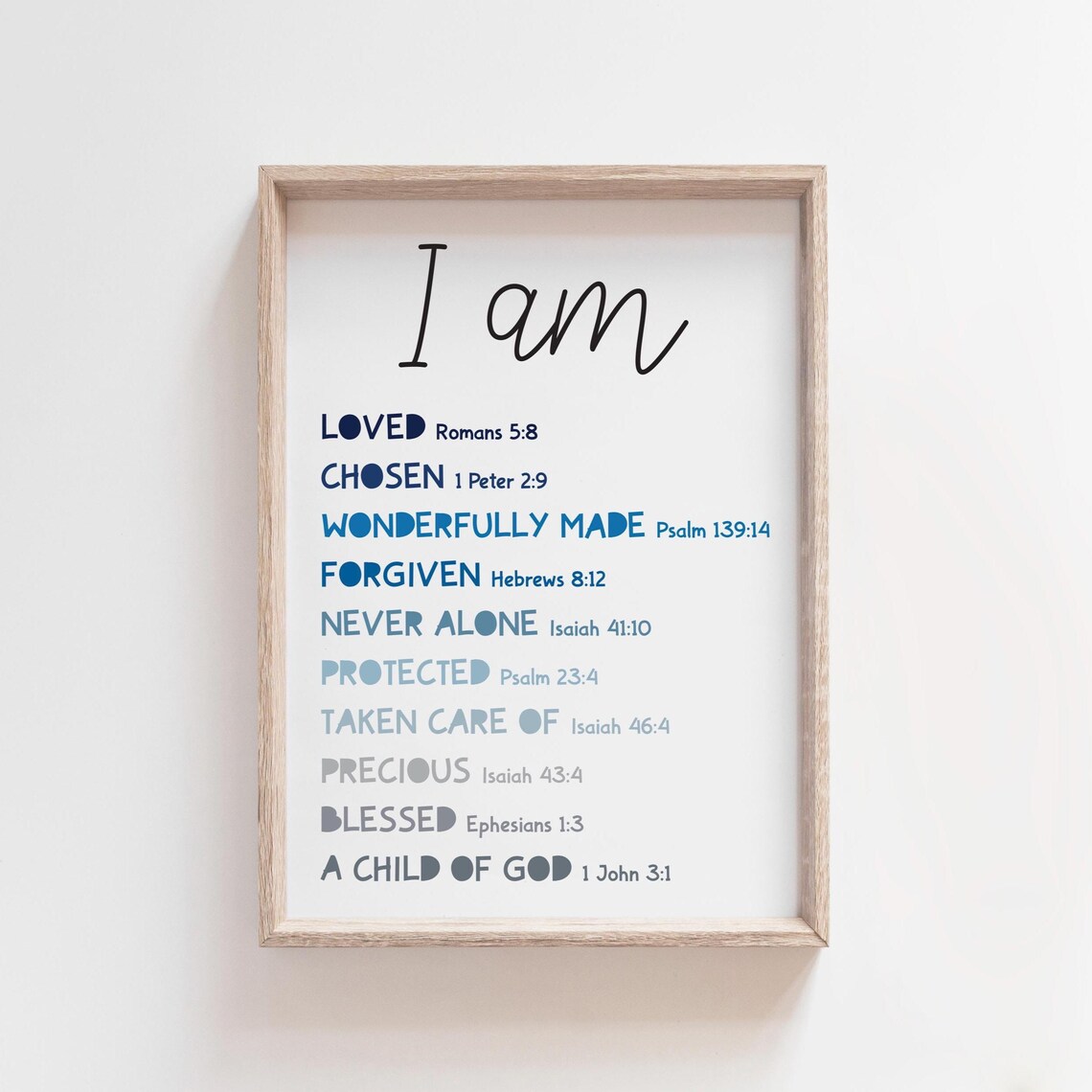 Christian Affirmation Print, Christian Wall Art, Boys Nursery Print ...