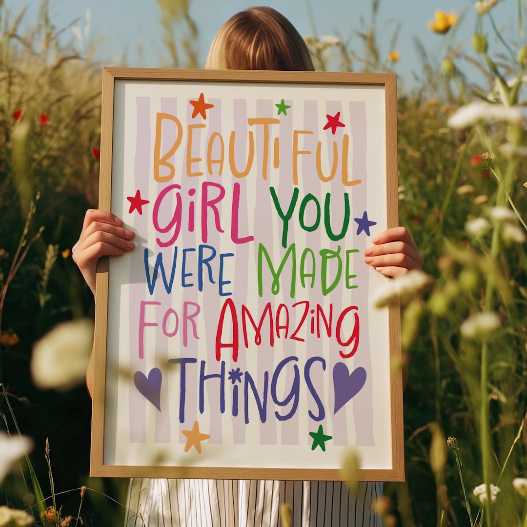 Beautiful Girl You Were Made for Amazing Things, Rainbow Prints ...