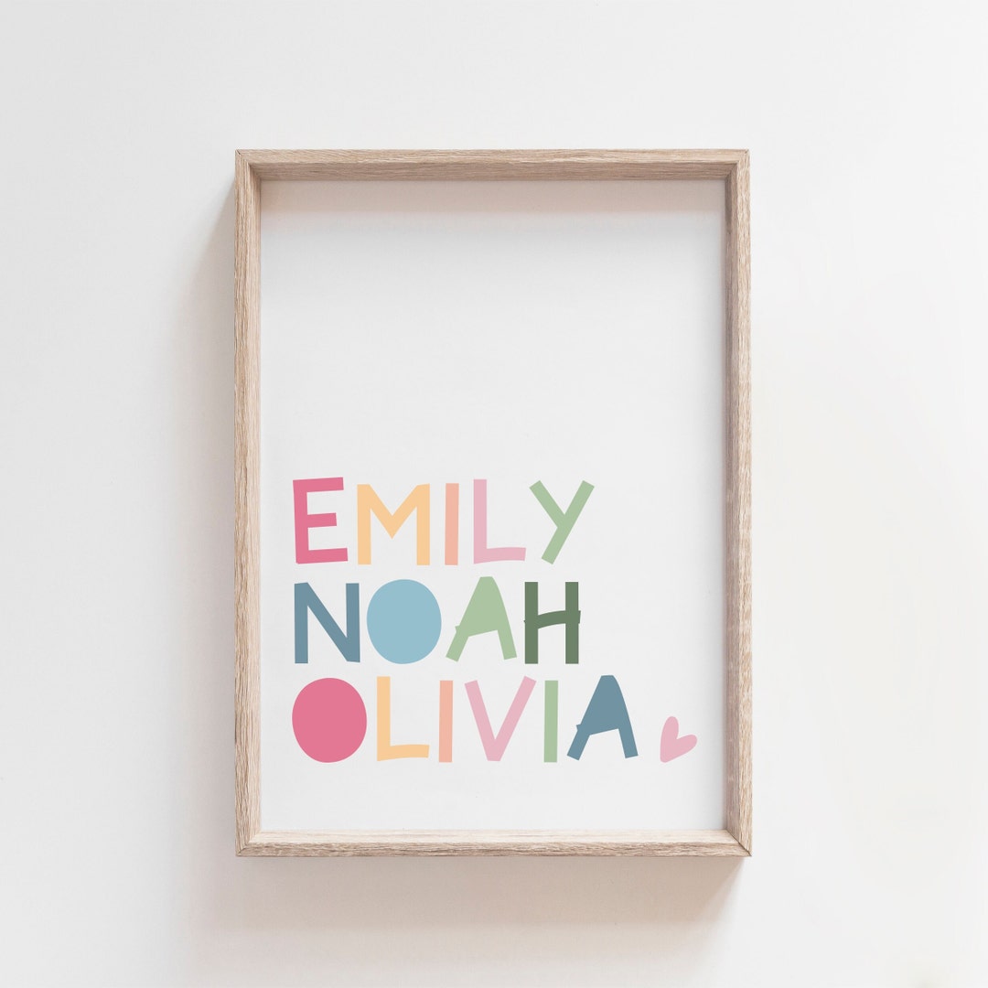 Brother and Sisters Wall Art, Siblings Playroom Decor, Personalised ...