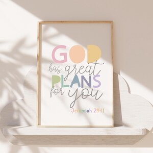 Set of 3 Bible Verse Prints, Christian Wall Art, Girls Nursery Prints ...