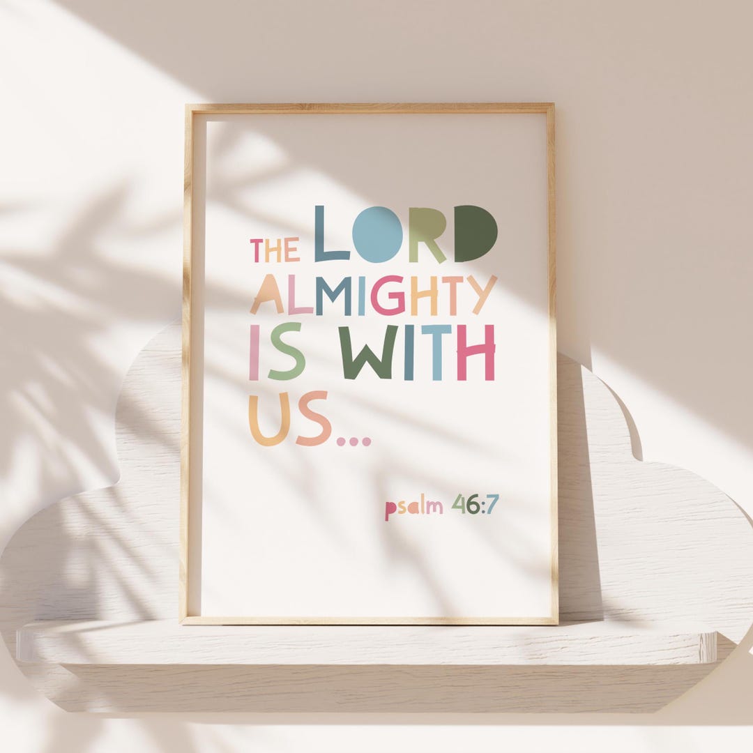 The Lord is With Us Print, Christian Wall Art, Girls Bedroom, Bible ...