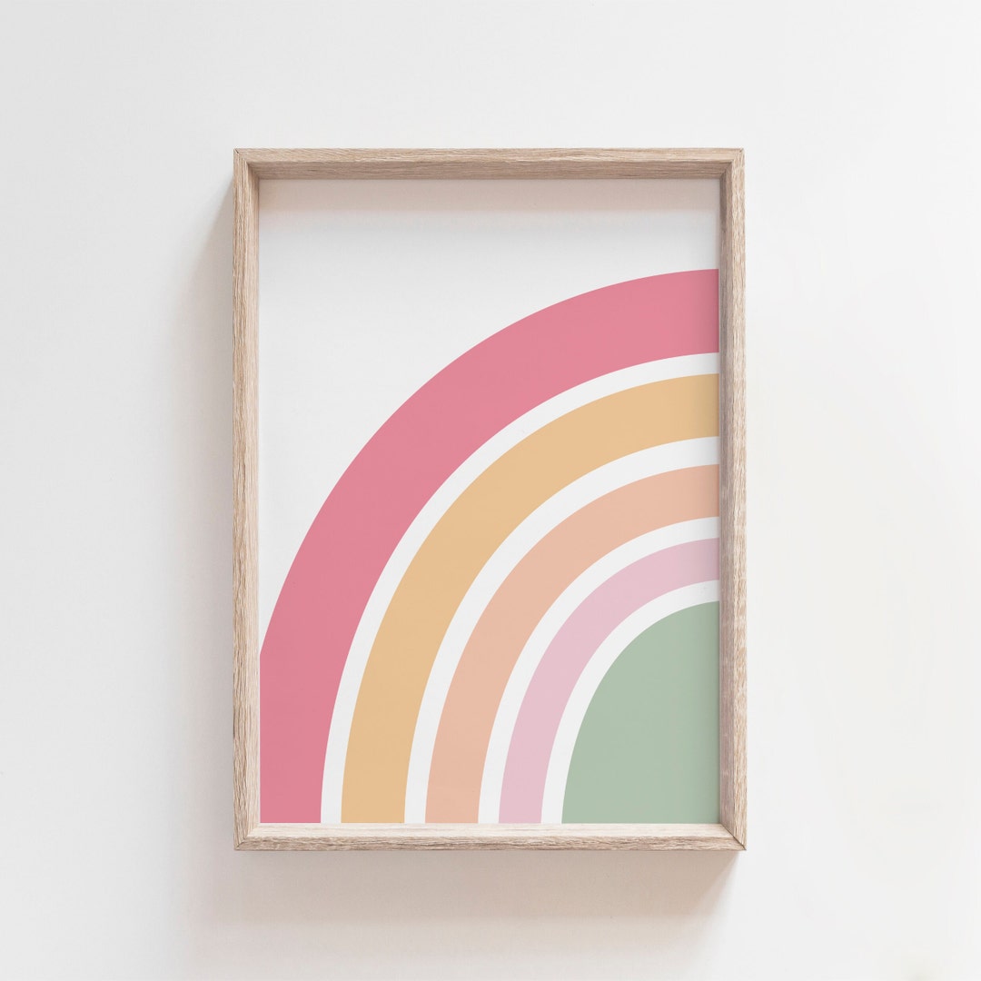 Pastel Rainbow Print, Girls Nursery Print, Girls Bedroom Print, Kids ...