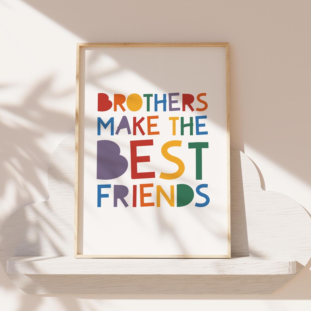 Brothers Bedroom Print, Nursery Wall Art, Rainbow Print, Brothers Make ...