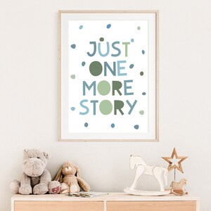 Just One More Story Print, Book Nook, Reading Corner, Boys Nursery ...