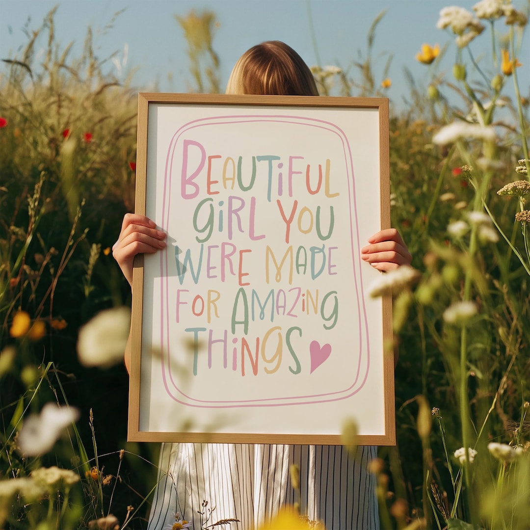 Beautiful Girl You Were Made for Amazing Things, Affirmation Print ...