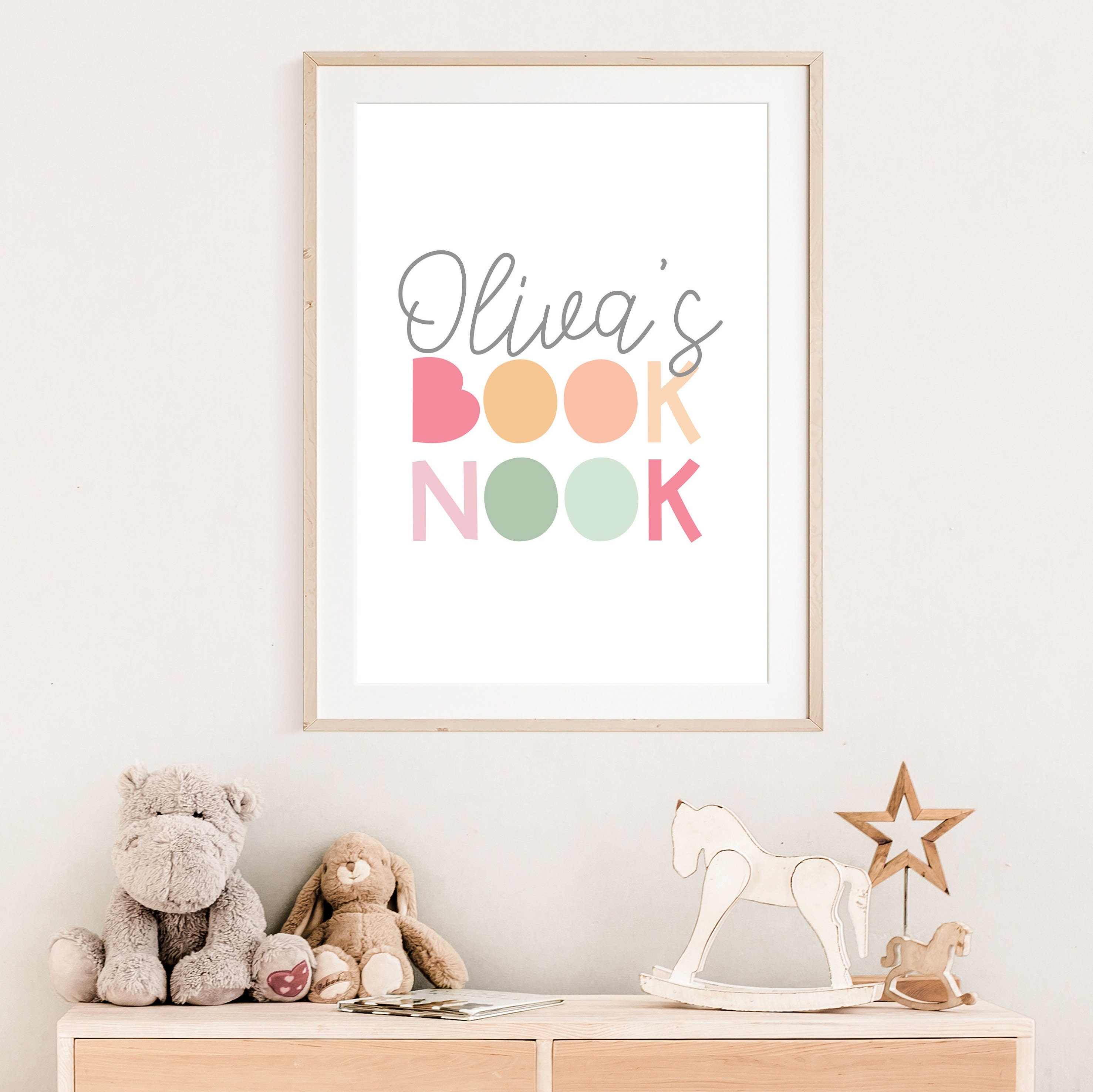 Book Nook Print, Reading Corner Print, Girls Nursery Print, Let's Read ...