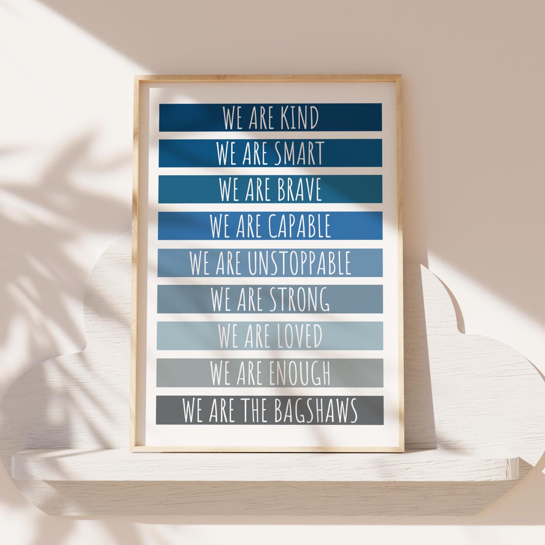 Personalised Family Wall Art, Affirmation Prints, Motivational ...