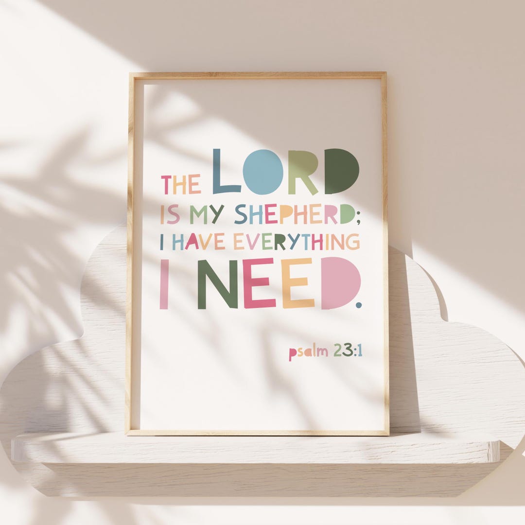 The Lord is My Shepherd Print, Christian Wall Art, Rainbow Wall Art ...