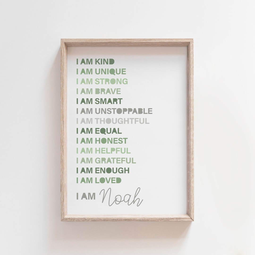 I Am Print, Boys Affirmation Print, Boys Bedroom Decor, Boys Bedroom ...