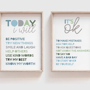 It is OK to Make Mistakes Poster, Affirmation Print Set, Positive ...