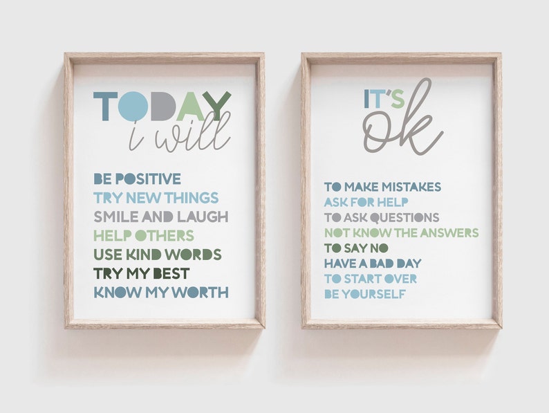 Positive Affirmations Wall Art for Kids Educational Posters - Etsy