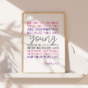 Set of 3 Bible Verse Prints, Girls Bedroom Decor, Girls Nursery Prints ...