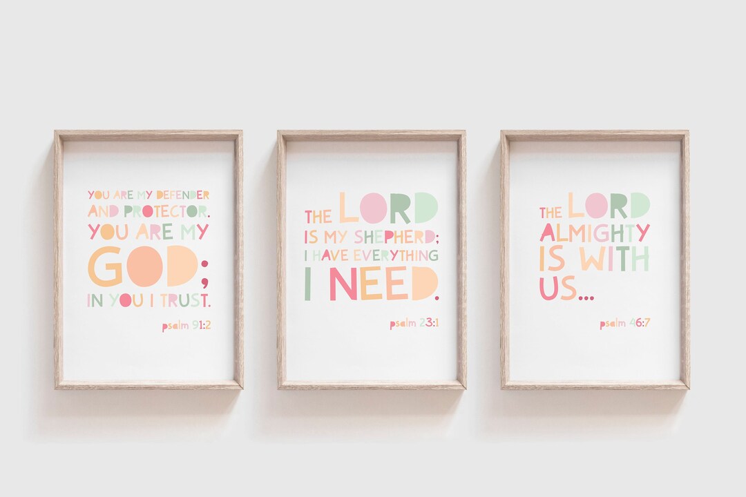 Set of 3 Bible Verse Prints, Girls Bedroom, Prints, Girls Nursery ...