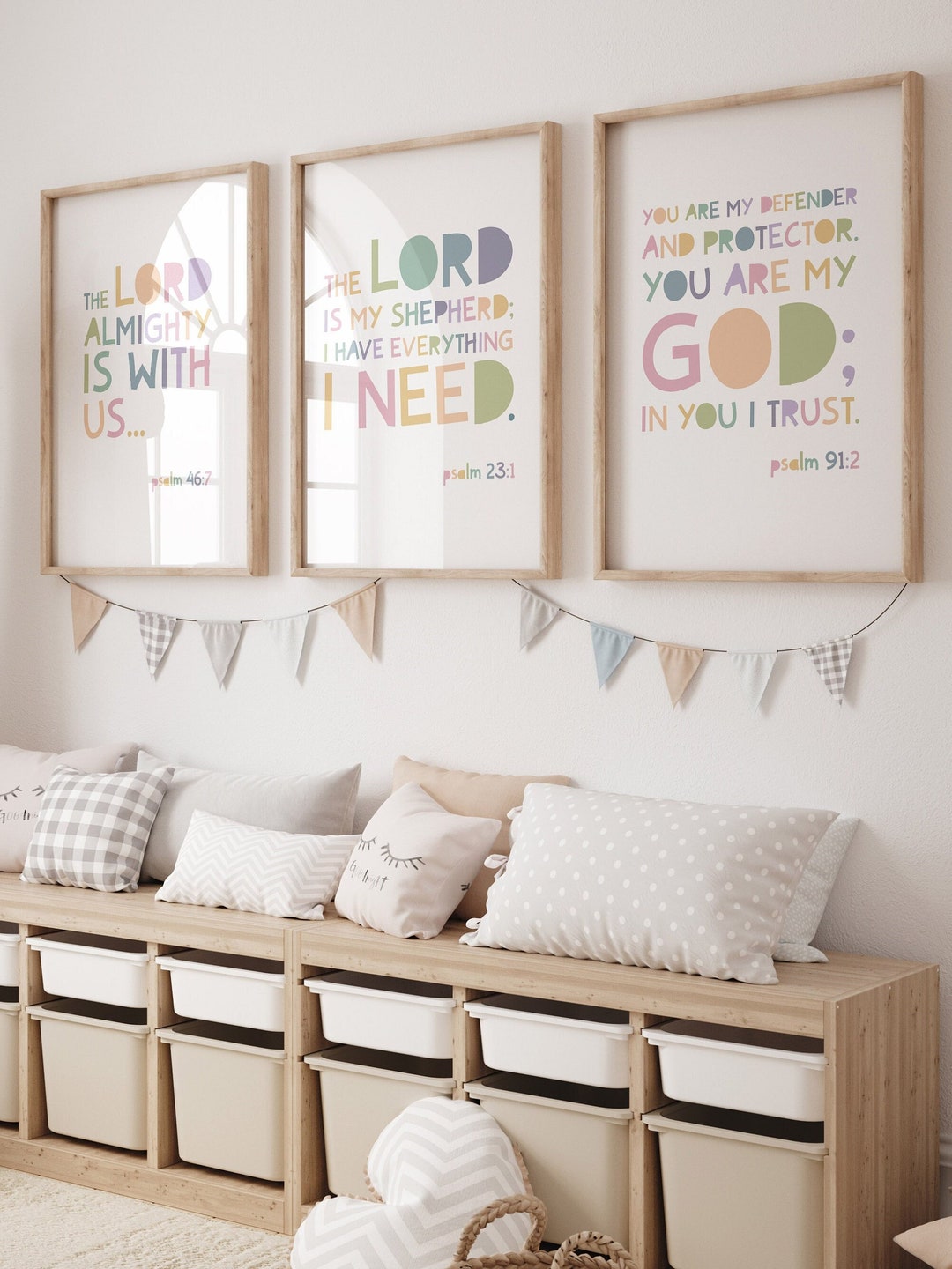 Set of 3 Bible Verse Prints, Girls Nursery Prints, Girls Bedroom Decor ...