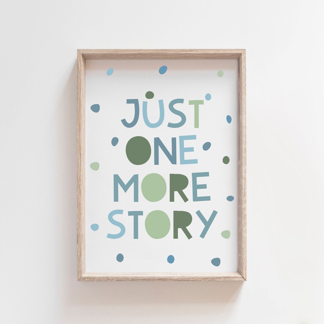 Just One More Story Print, Book Nook, Reading Corner, Boys Nursery ...