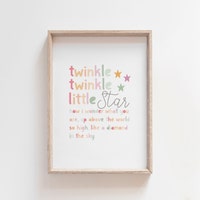 A4 Twinkle Twinkle Little Star Poster Navy - Etsy