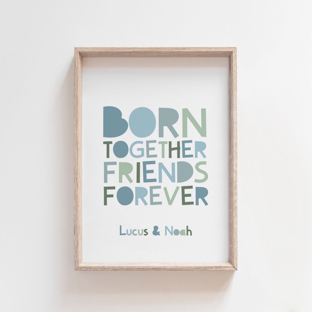 Twins Wall Art, Twins Bedroom, Brother Prints, Pastel Blue, Boys ...