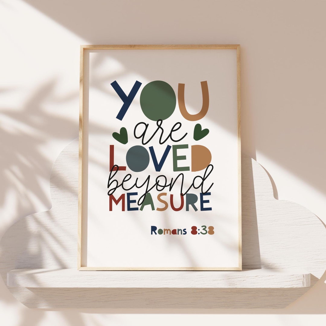 You Are Loved Beyond Measure Print, Christian Wall Art, Girls Nursery ...