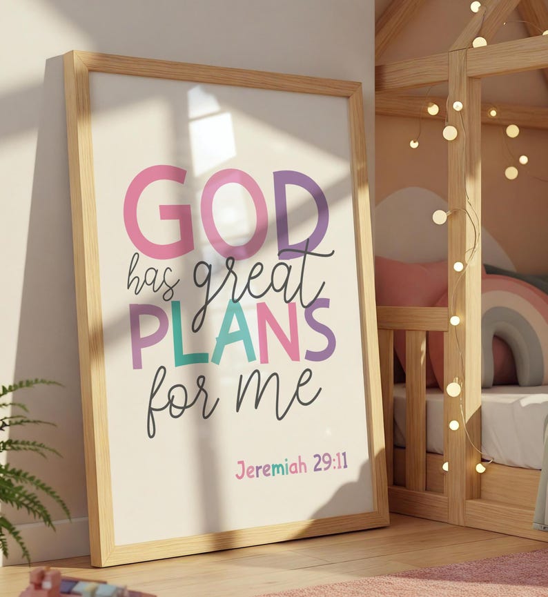 God Has Great Plans for Me Christian Wall Art, Girls Christian Nursery ...