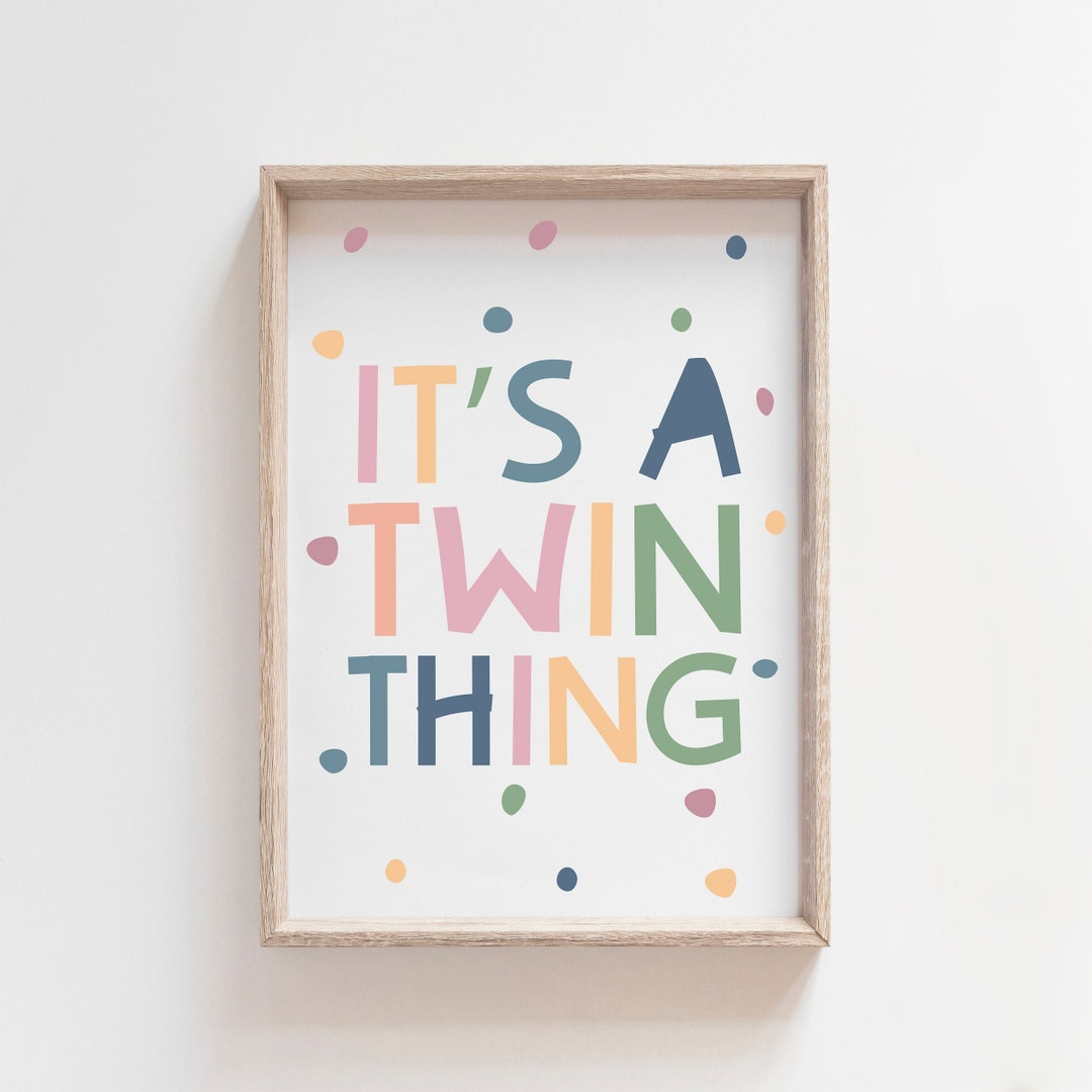 Twins Wall Art, Twins Bedroom Decor, Sibling Prints, Pastel, Shared ...