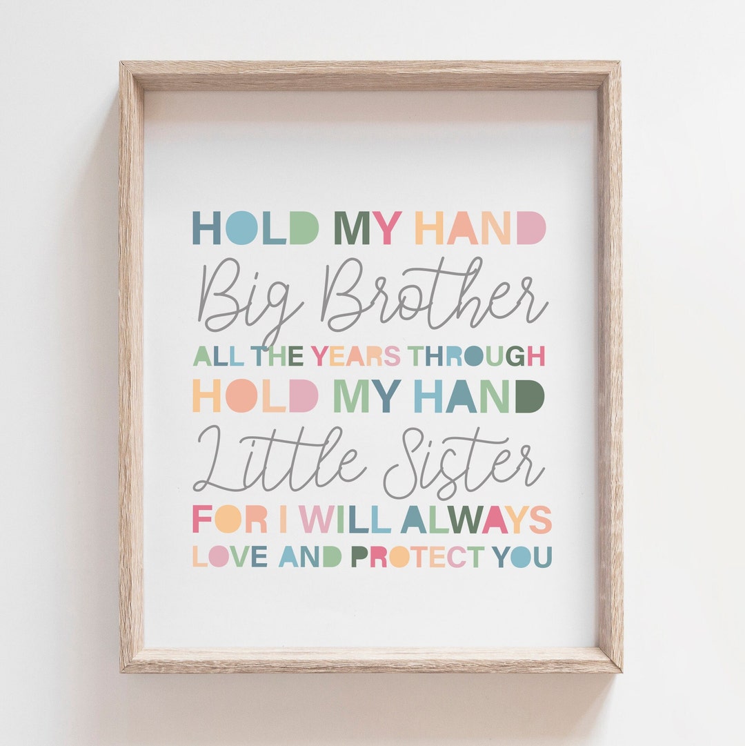Brother and Sister Print, Sibling Prints, Playroom Prints, Big Bro Lil ...
