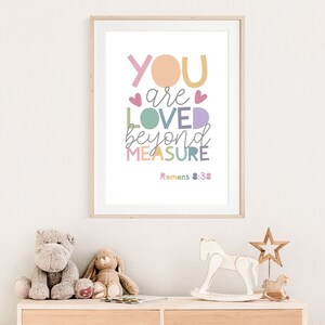 You Are Loved Beyond Measure Print, Christian Wall Art, Girls Nursery ...